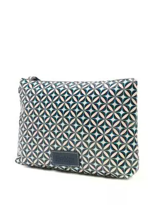 Max Mara Geometric Print Logo Patch Clutch Bag