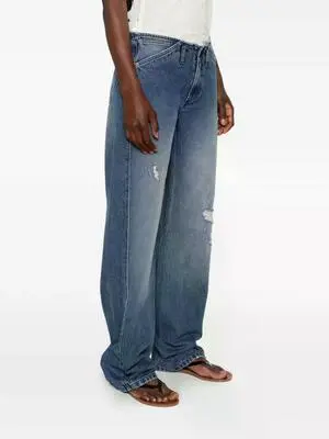 Paloma Wool Distressed Straight-leg Jeans - Blue