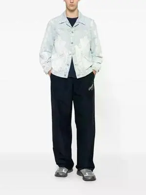 MAISON MARGIELA Paint-splatter Denim Jacket - Blue