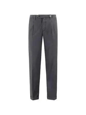 MYTHS Zeus Pleated Turn-up Trousers - Grey