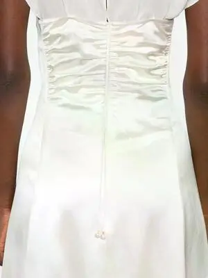 Carven Satin Mock Neck Sleeveless Maxi Dress