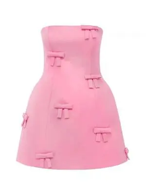 LEO LIN Roselle Bow-embellished Mini Dress