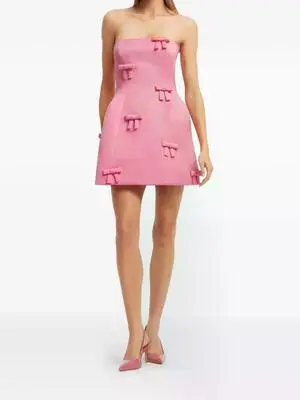 LEO LIN Roselle Bow-embellished Mini Dress