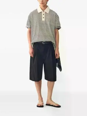 STUDIO TOMBOY Pleated Tailored Cotton Shorts - Black