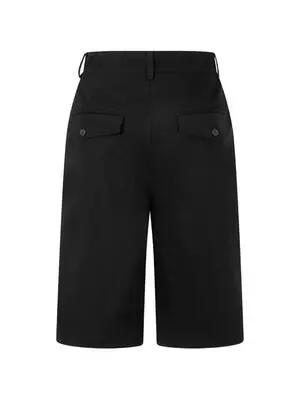 STUDIO TOMBOY Pleated Tailored Cotton Shorts - Black
