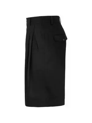 STUDIO TOMBOY Pleated Tailored Cotton Shorts - Black