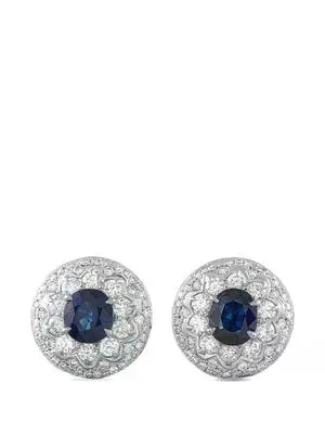 LB EXCLUSIVE Sapphire And Diamond Platinum Earrings - Silver