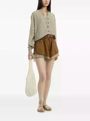SYSTEM Layered Paperbag Waist Shorts