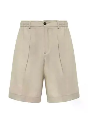 BE ABLE Wool-blend Pleated Shorts - Neutrals