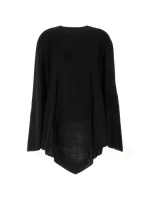 Balenciaga Asymmetric Knitted Cape - Black