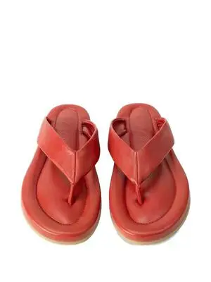 By Far Dasha 2.0 Leather Thong Sandals - Red