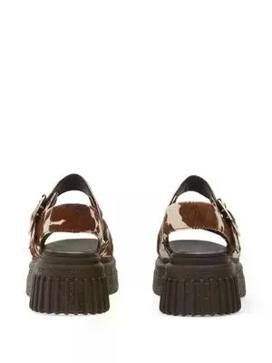 Clarks Evamar Cow-print Platform Sandals