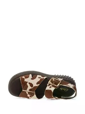 Clarks Evamar Cow-print Platform Sandals