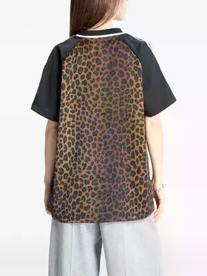 Adidas Leopard Print V-neck T-shirt