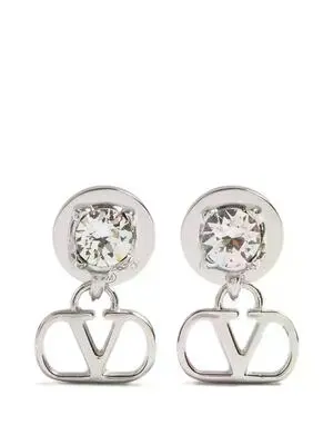 Valentino Garavani Vlogo Signature Earrings With Swarovski® Crystals - Silver