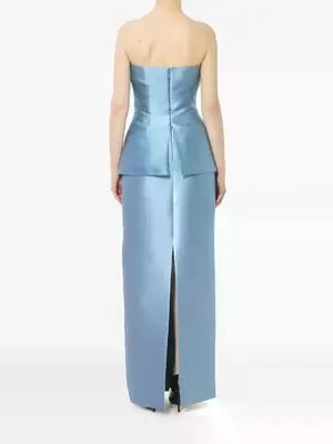 Solace London Lucille Draped Maxi Dress - Blue