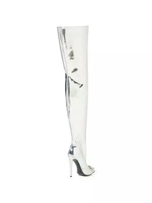 Philipp Plein Metallic Over-the-knee Boots - Silver