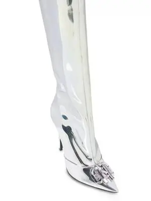 Philipp Plein Metallic Over-the-knee Boots - Silver