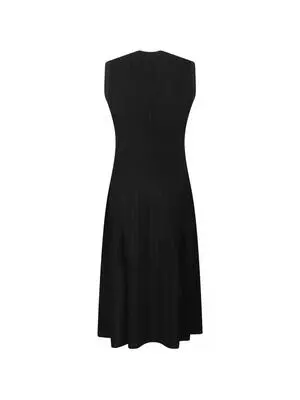 Max Mara Ribbed-knit Sleeveless Midi Dress - Black