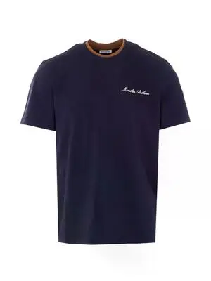 Moncler Logo-embroidered T-shirt - Blue