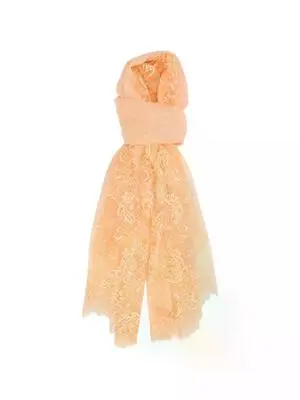 Ermanno Scervino Lace-trim Cashmere Scarf - Orange