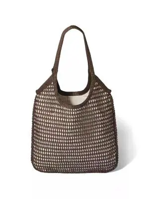 Miu Miu Ivy Raffia Crochet Bag - Brown