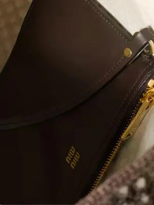 Miu Miu Ivy Raffia Crochet Bag - Brown