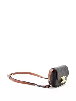 Celine Claude Triomphe Coated Canvas Mini Shoulder Bag - Brown