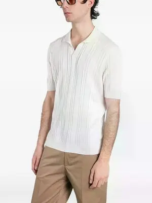 Tagliatore Ribbed-knit Short-sleeve Polo Shirt