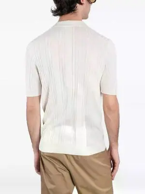 Tagliatore Ribbed-knit Short-sleeve Polo Shirt