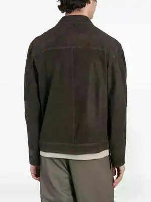 SALVATORE SANTORO Suede Zip-up Jacket - Brown