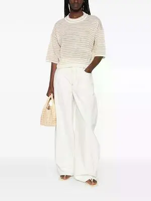 ROBERTO COLLINA Striped Crewneck T-shirt