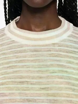 ROBERTO COLLINA Striped Crewneck T-shirt