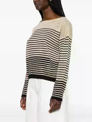 ROBERTO COLLINA Striped Fine-knit Sweater