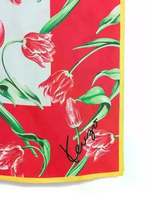 Kenzo Tulip-print Silk Scarf