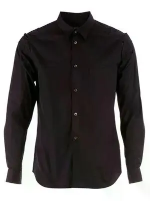 Comme Des Garçons Tartan Check Shoulder Detail Shirt - Black