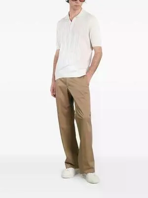 Tagliatore Ribbed-knit Short-sleeve Polo Shirt