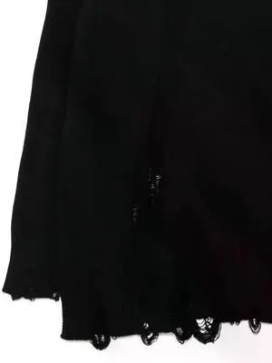 Yohji Yamamoto Distressed Crew Neck Long Sleeve Sweater