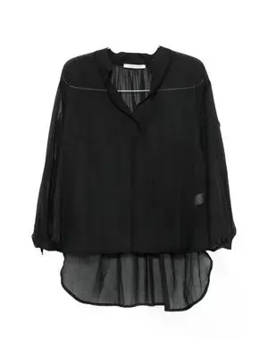PHILIA LOFT Cotton Cut-out Blouse With Puff Sleeves