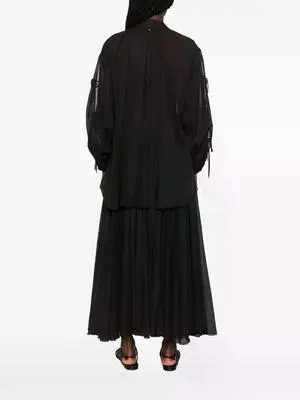 PHILIA LOFT Cotton Cut-out Blouse With Puff Sleeves