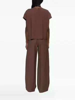 PHILIA LOFT V-neck Short-sleeve Blouse With Side Slits