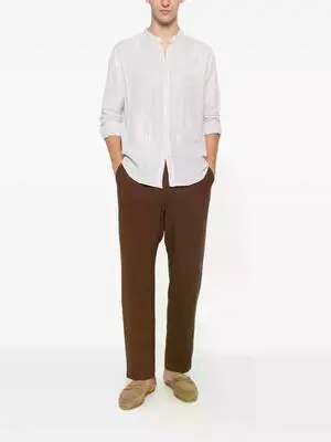 Imperial Vertical-stripe Band-collar Shirt
