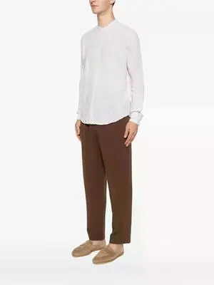 Imperial Vertical-stripe Band-collar Shirt