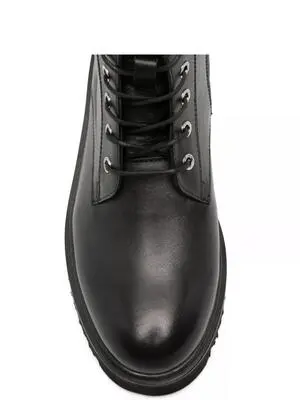 ADRIANNA FERETTI Leather Lace-up Block Heel Boots