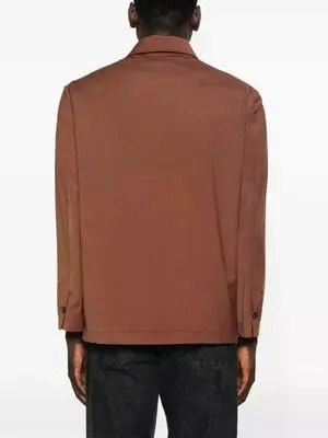 MICHAEL COAL James Pocket Button-fastening Overshirt - Brown
