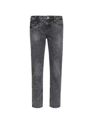 Philipp Plein Boyfriend Angel Cropped Denim Jeans - Grey