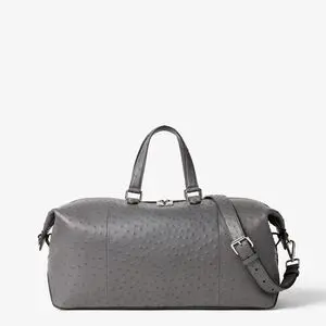 Fendi Lui 45 Duffle Bag In Ostrich Leather - Grey