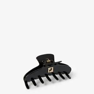 Fendi Ff Logo Hair Clip - Black