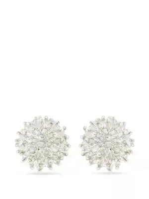 Oscar De La Renta Beaded Cluster Stud Earrings - Silver