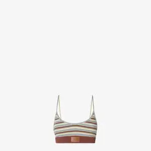 Fendi Striped Rib Knit Bra Top - Multicolour